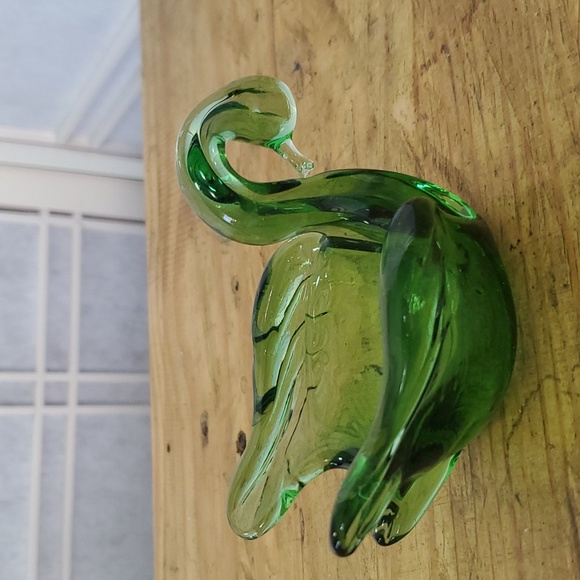 unbranded | Art | Vintage Green Glass Swan Trinket Dish | Poshmark